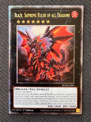 Yugioh Blaze, Supreme Ruler of all Dragons 1st Ed Quarter Century BLTR ...