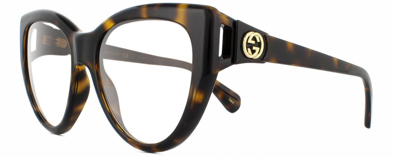 GUCCI GG0877S-002 Designer Reading Glasses Dark Brown Havana Tortoise ...