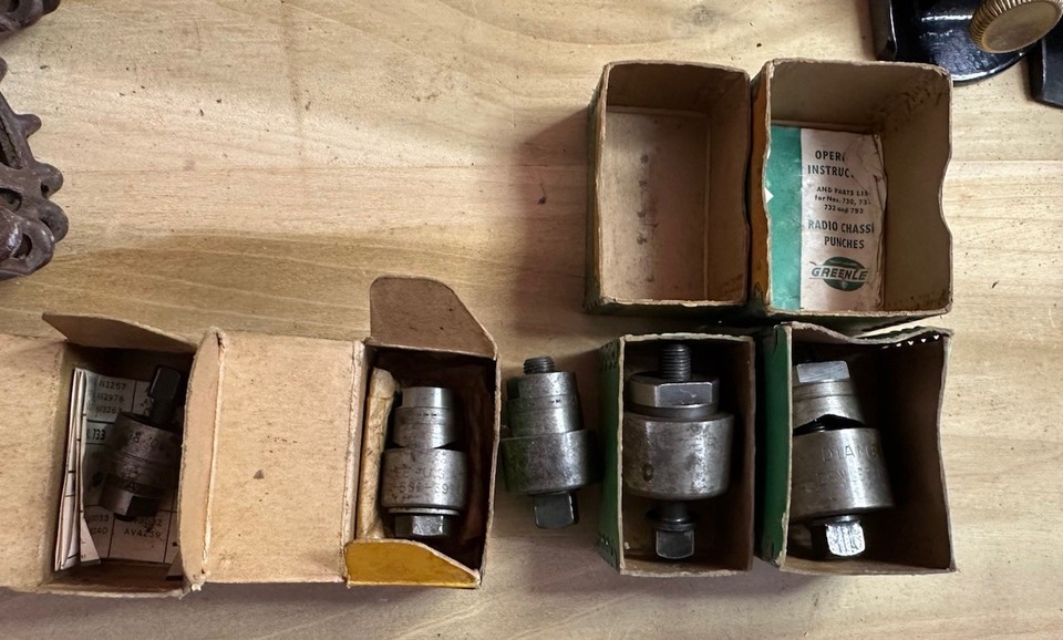 GREENLEE 730 KNOCKOUTS - LOT OF 5- ROUND RADIO CHASSIS PUNCHES | eBay