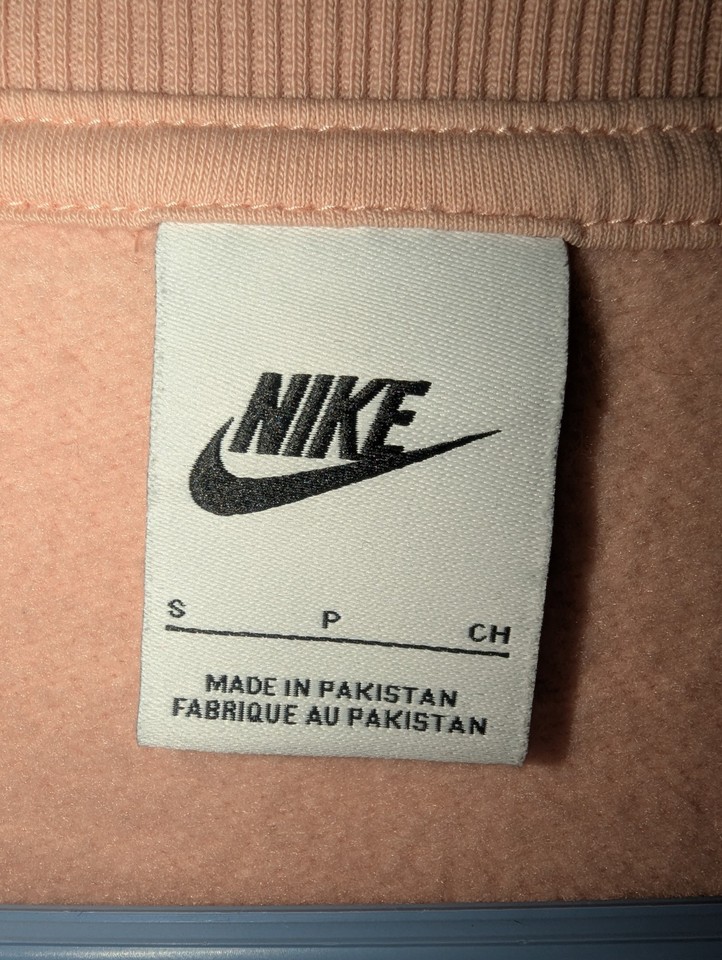 Nike Men's Sweatshirt Pink Size small Embroidered Nike Symbol Logo Crew ...