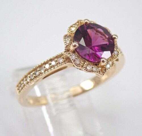 3Ct Round Lab Created Red Ruby Women's Halo Wedding Ring 14K Yellow ...