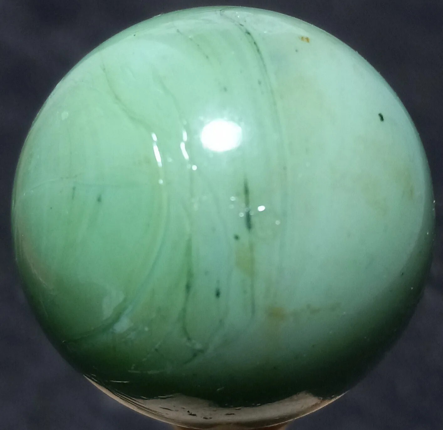 Vintage Christensen Transitional Jadite Swirl Toy Marble 25.2mm (534 ...