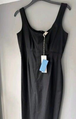 Ann Louise Roswald Little Black Sateen Dress BNWT 10 | eBay UK