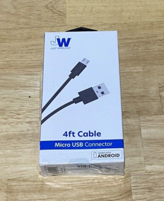 Just Wireless 4ft TPU Micro USB to USB-A Cable - Black New | eBay