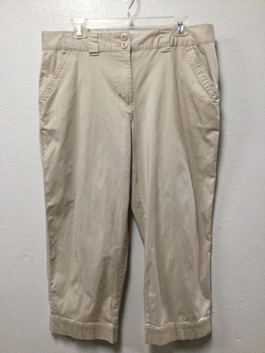 Kim Rogers Womens Capri Pants Size 16 Beige Zip Two Button Closure 204 ...