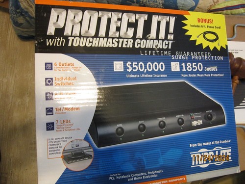 Tripp Lite TOUCHMASTER Compact 6-Outlet Under-Monitor Surge Protector ...