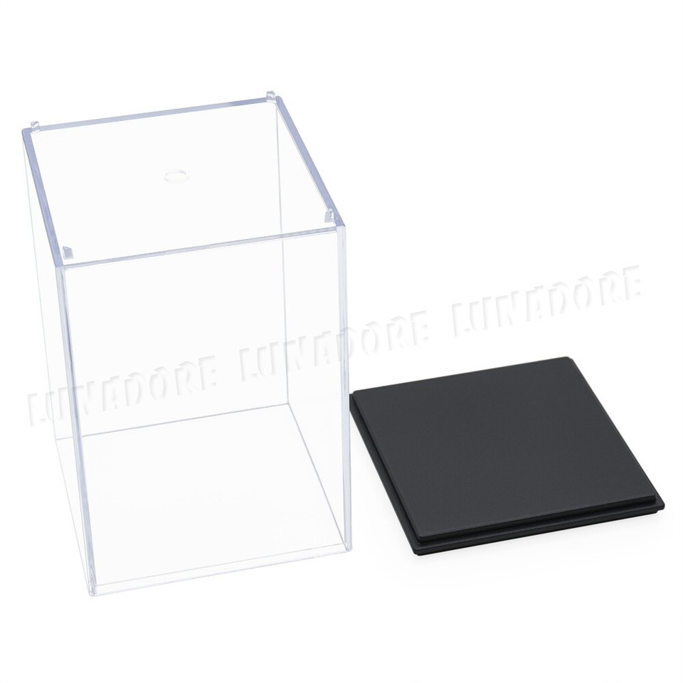 UK Clear Acrylic Display Box 15cm Perspex Case Plastic Base Dustproof ...