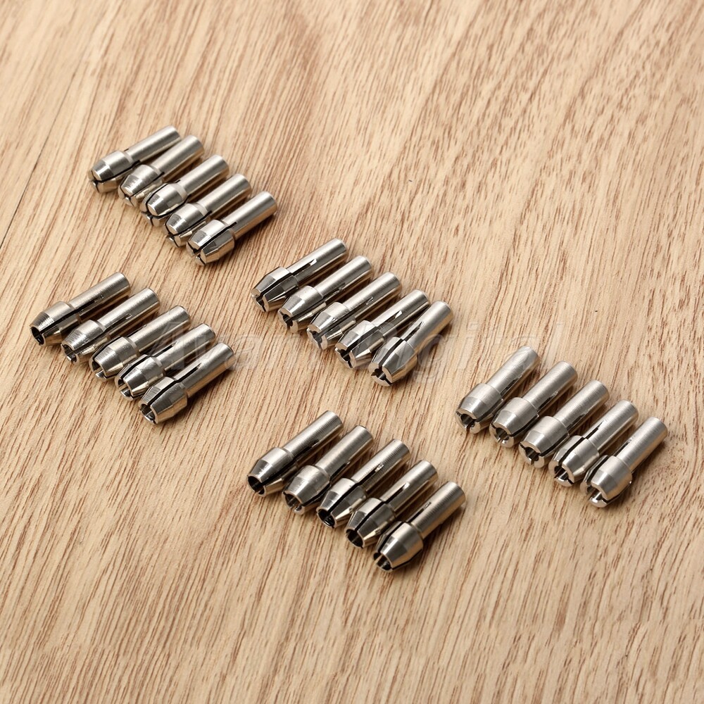 5 Brass Collets Adapter for Power Drill Pin Vise Rotary Tool 1.5/2/2.35 ...