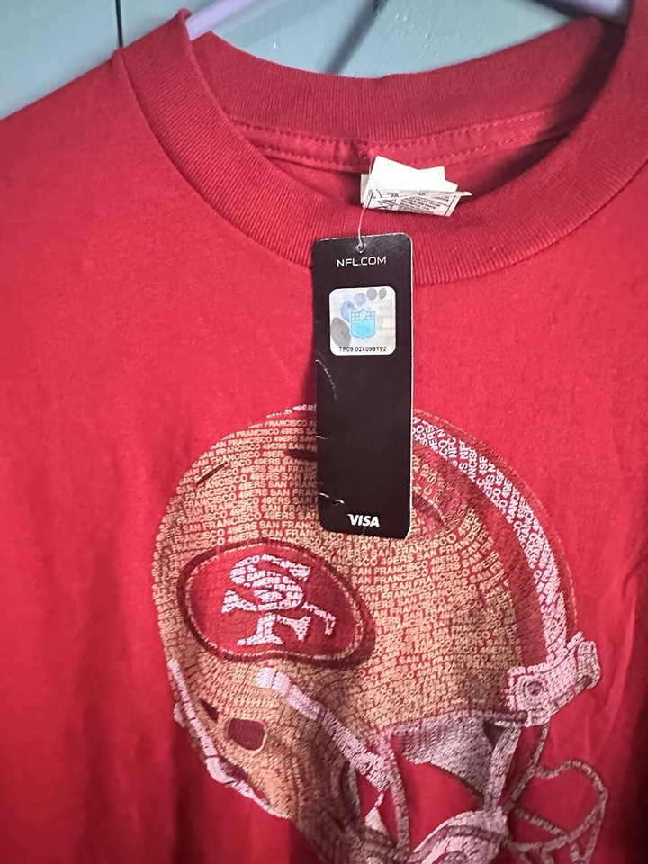 San Francisco 49ers Medium Short Sleeve T Shirt Red Mens Football NWT ...