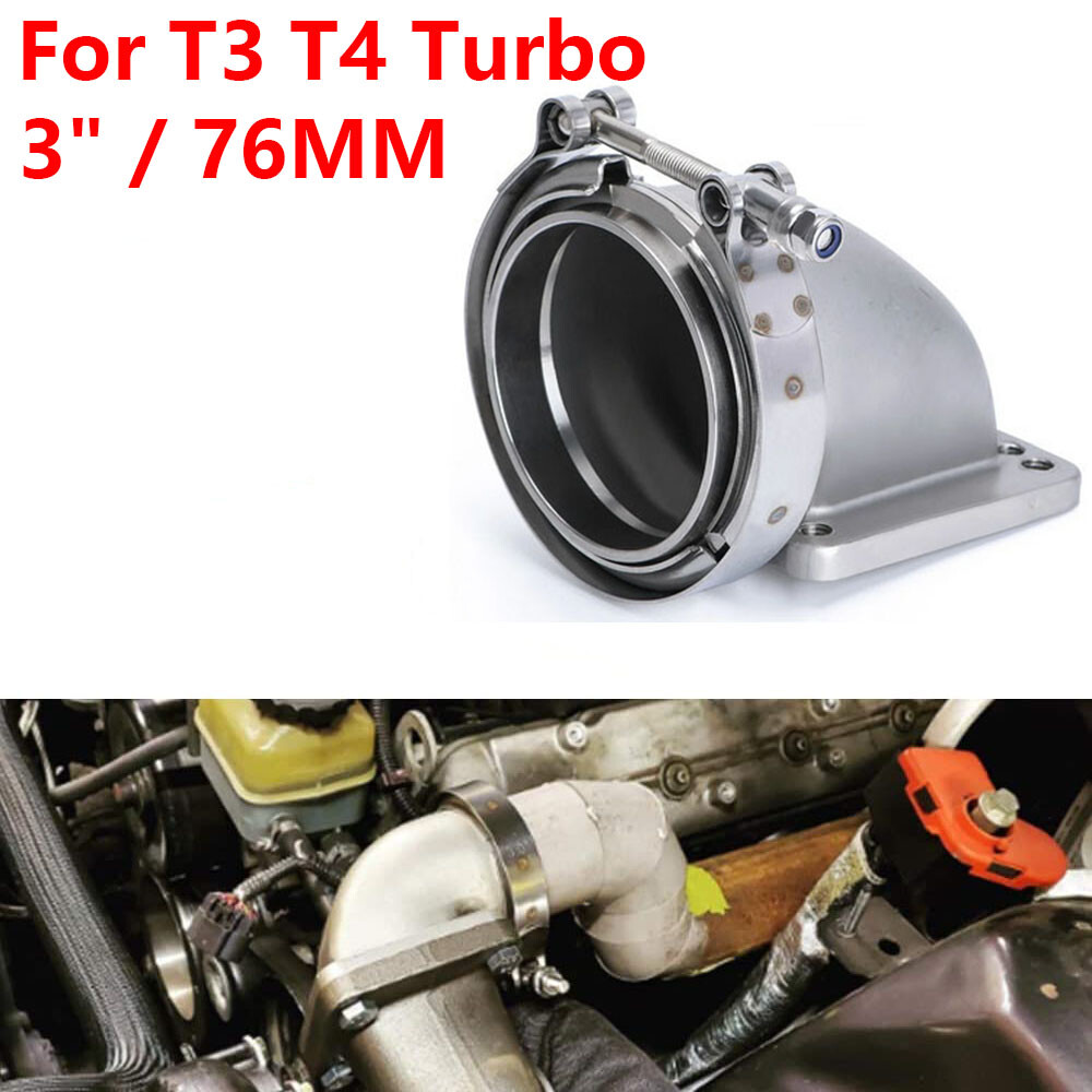 For T3 T4 Turbo New 3" V-band 90 Degree Steel Cast Elbow Adapter Flange ...