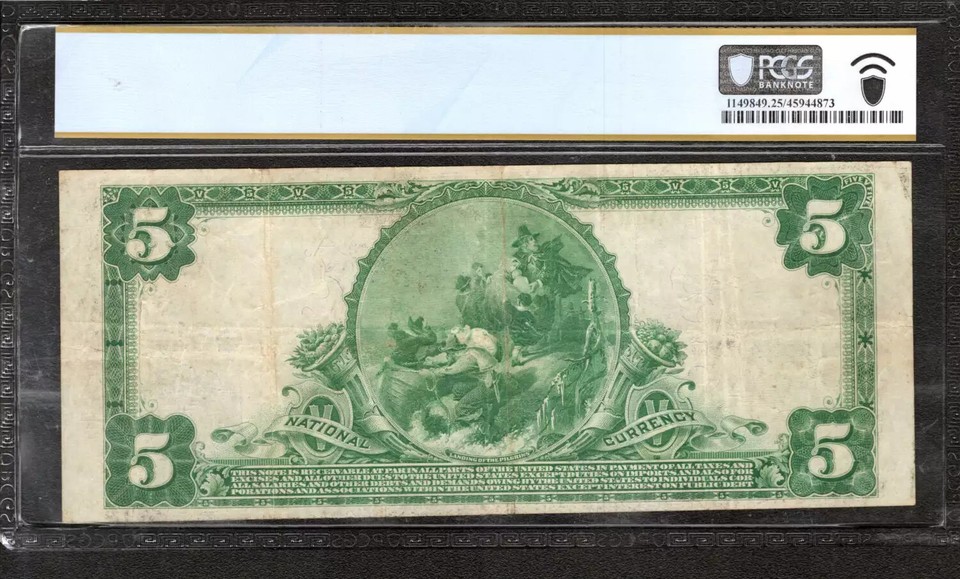 1902 $5 FIRST NATIONAL BANKNOTE CURRENCY FR.602 OAKLAND NEBRASKA PCGS ...
