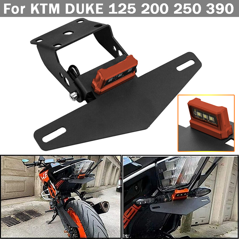 For KTM DUKE 125 200 250 390 Tail License Plate Holder Bracket With LED ...