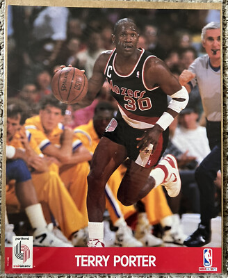 1990-91 NBA Hoops Action Photos TERRY PORTER BLAZERS 8x10 Photo sealed ...