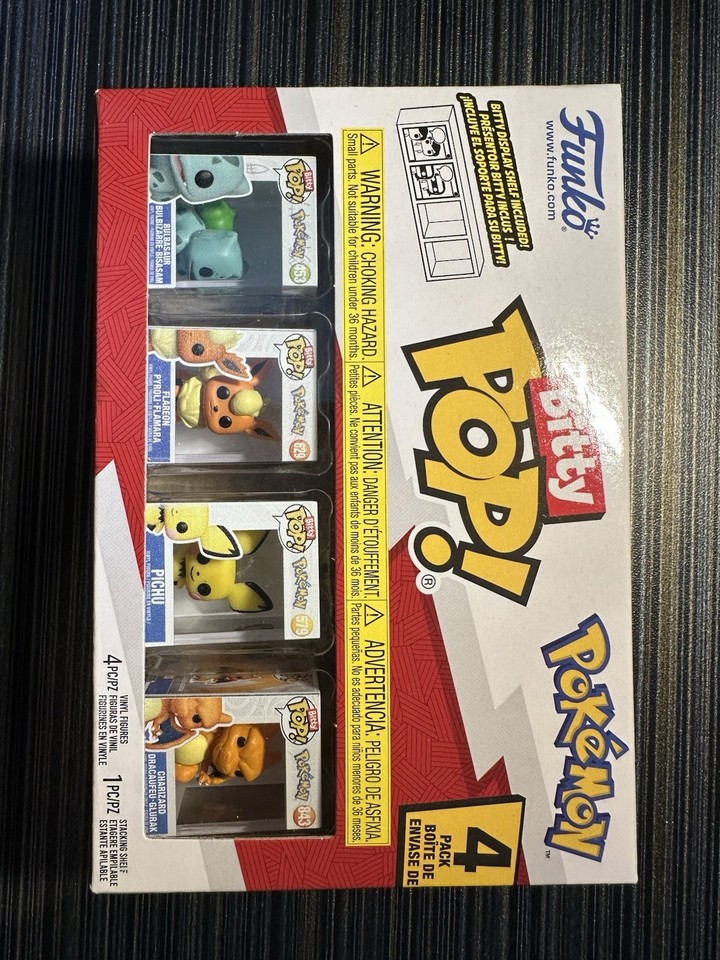 Funko Pop! Bitty: Pokemon - Bulbasaur, Flareon, Pichu, and Charizard ...