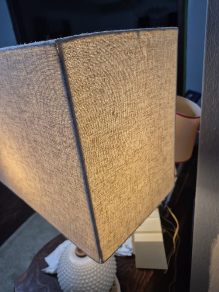 quare Table Lamp Rectangle Shade, Lampshade Nice Rare | eBay