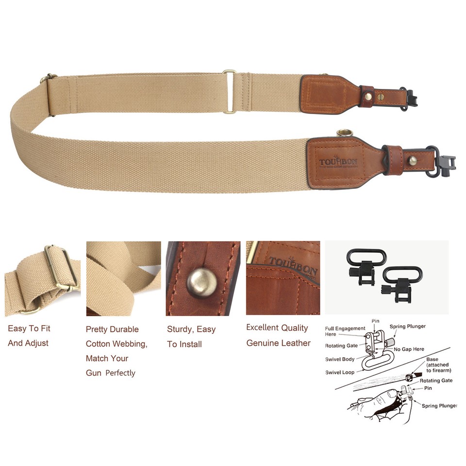 Tourbon Webbing Rifle Slings Shotgun Strap/2 Swivels Gun Mounted ...