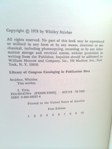 The Wolfen (1st Ed) by Strieber, Whitley | eBay