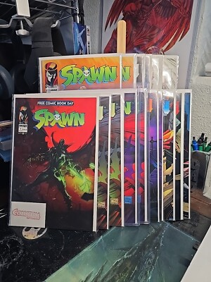 SPAWN 1-10 & 2 & 6 NEWSSTAND & SPAWN 1 INSIDE SKULL BLACK INK ERROR ...