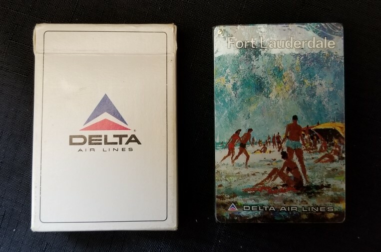 Vintage DELTA AIRLINES PLASTIC COATED Playing Cards ~ Ft. Lauderdale ...