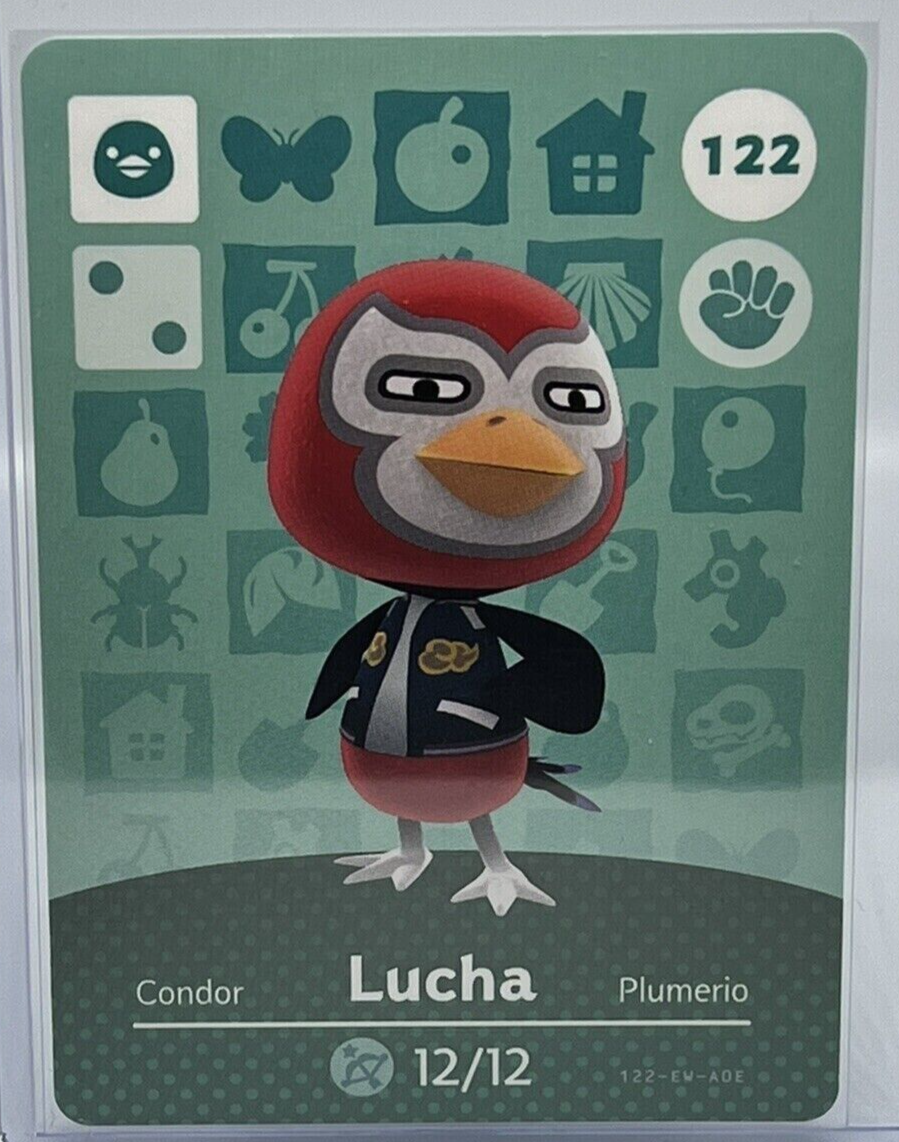 #122 Lucha Animal Crossing Amiibo Card AUTHENTIC Series 2 Never Scanned ...