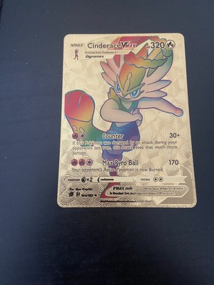Pokémon Rainbow Cinderace VMAX Gold Foil Fan Art Card | eBay
