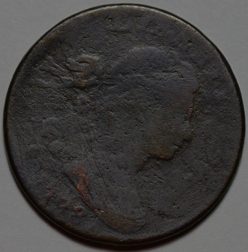 1798 Draped Bust Large Cent - Corrosion - US 1c Copper Coin | eBay