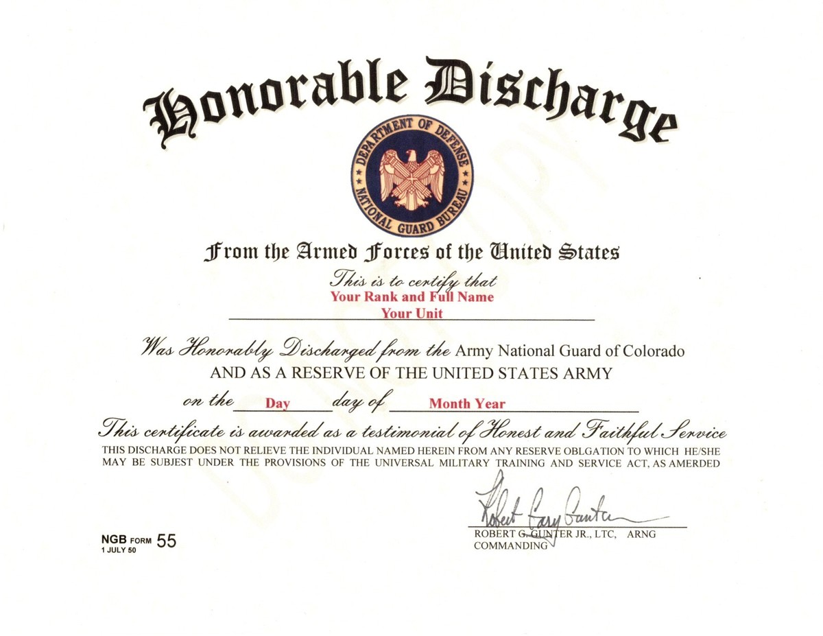 Military Discharge Certificates U.S. Air Force Honorable Discharge