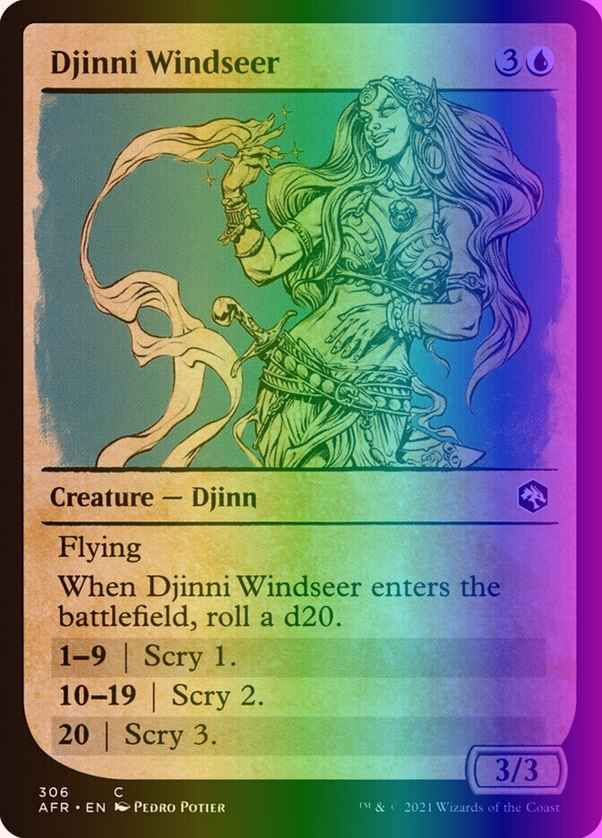 MTG Djinni Windseer (306/518) Adventures in the Forgotten Realms LP ...