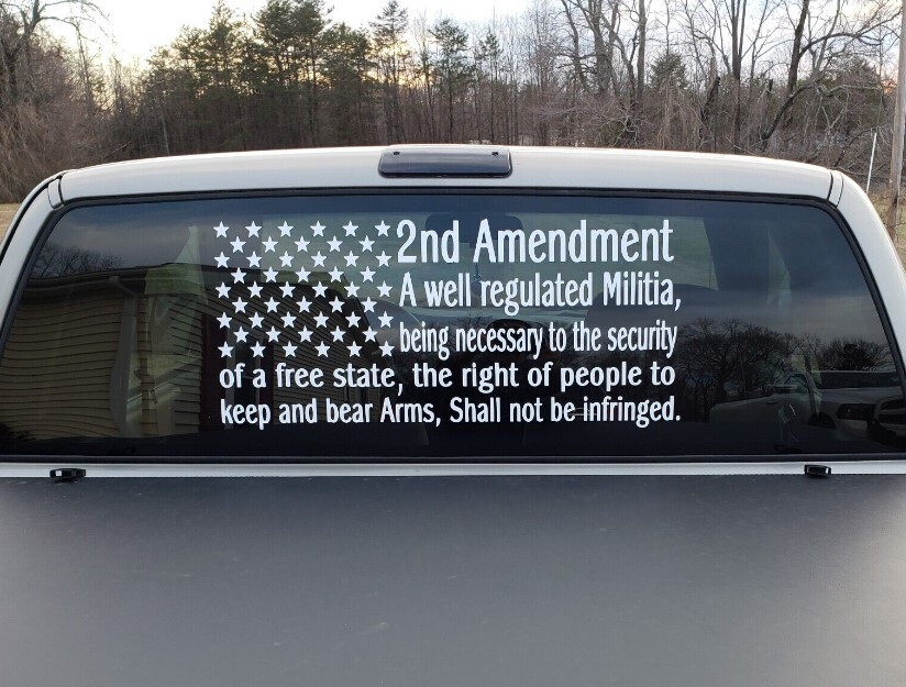 American flag 2ND Amendment Vinyl USA Decal Sticker Truck Window ...