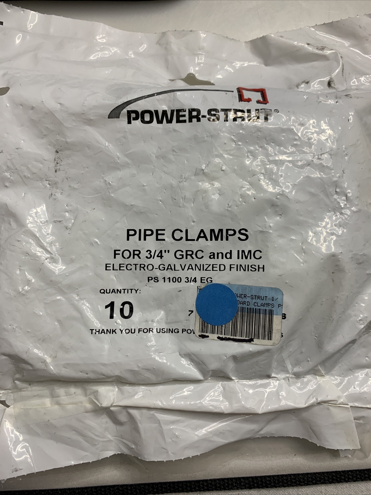 Power-Strut PS 1100 3/4” EG Pipe Clamps for GRC And IMC Finish Bag Of ...