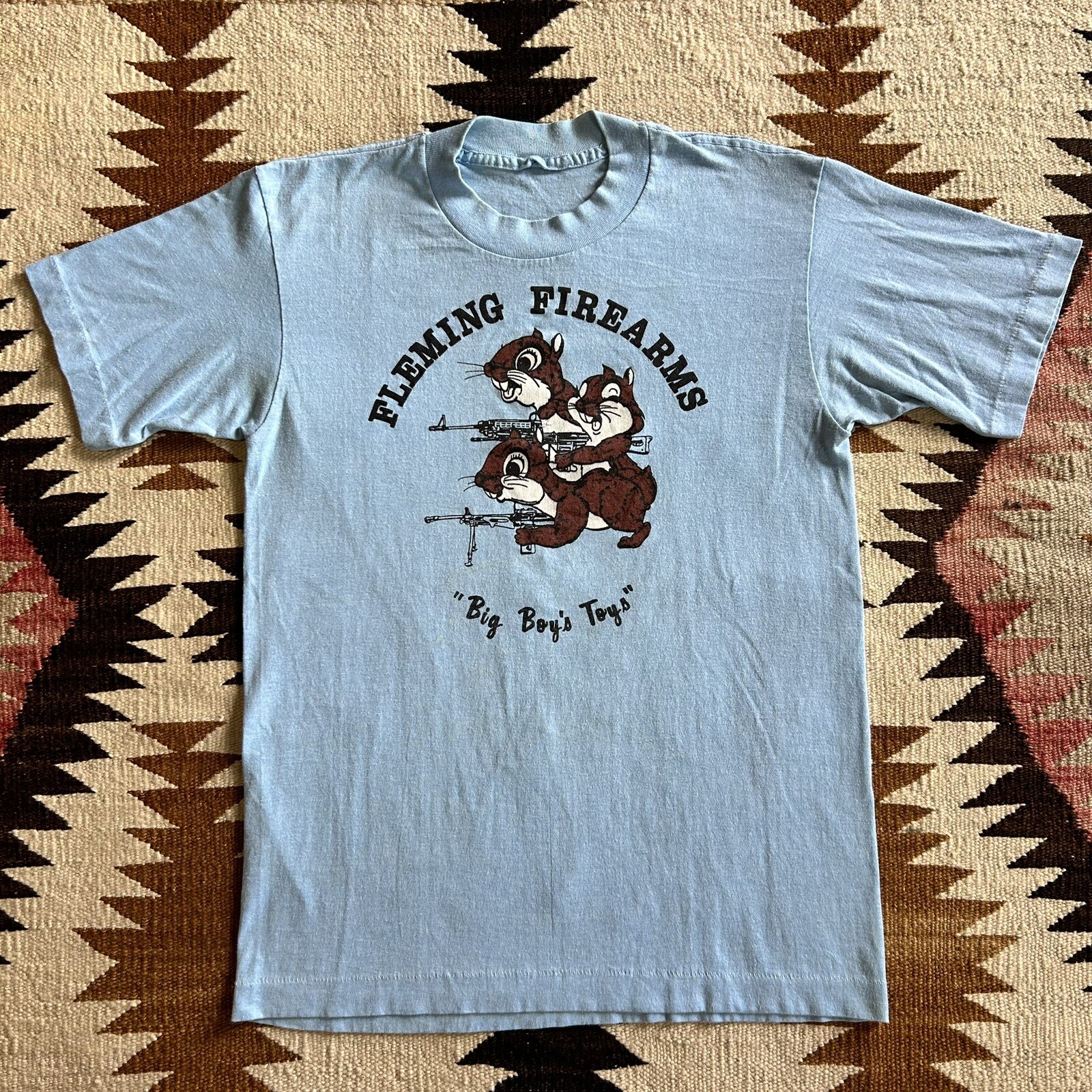 Vintage 80s Fleming Firearms Rare Gun Tshirt Sz S/M - Gem