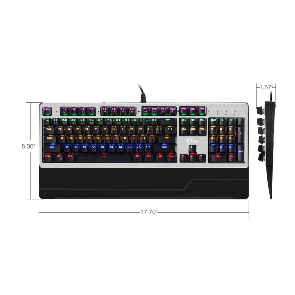 SIIG USB Wired Mechanical Gaming Keyboard With 7 Color LED Backlit | eBay