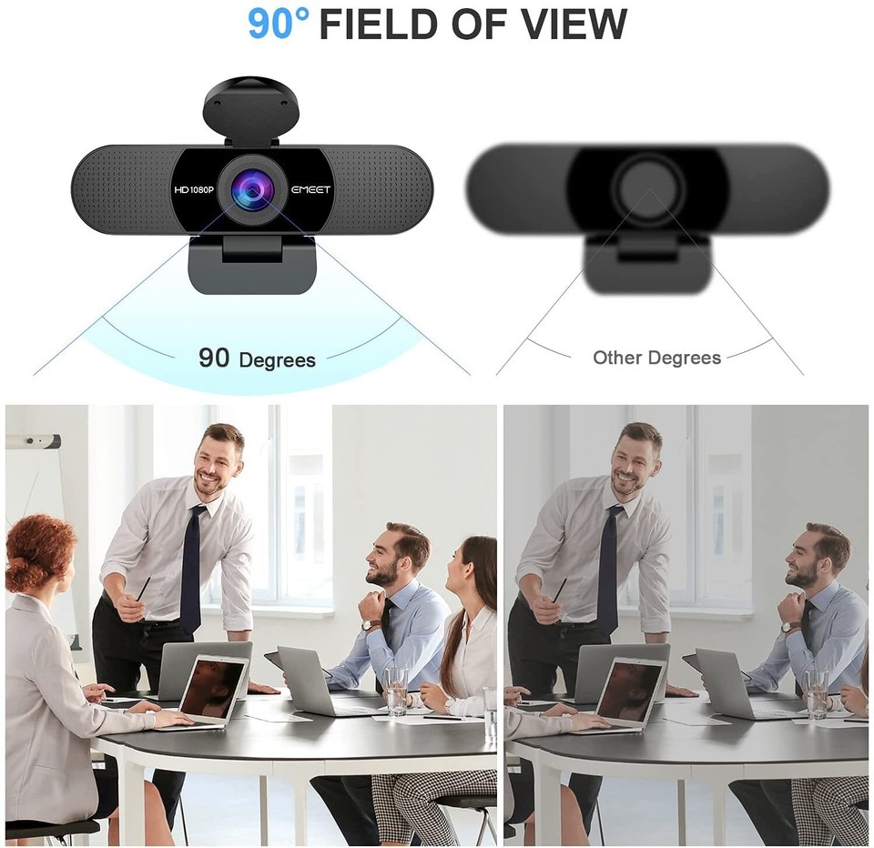EMEET C960 1080P HD Webcam with Microphone for Online Classes/Zoom ...