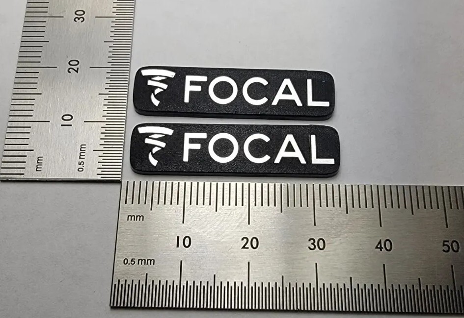 Focal Speaker Badge Emblem Logo Custom Made Brushed Silver Pair | eBay