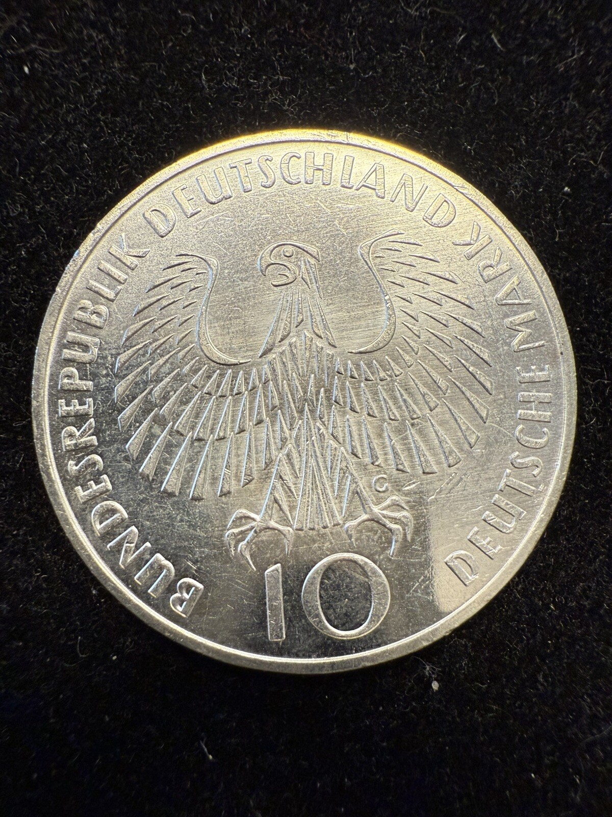 1972 F Germany 10 Deutsche Mark World Silver AU Coin KM 135 Olympics ...