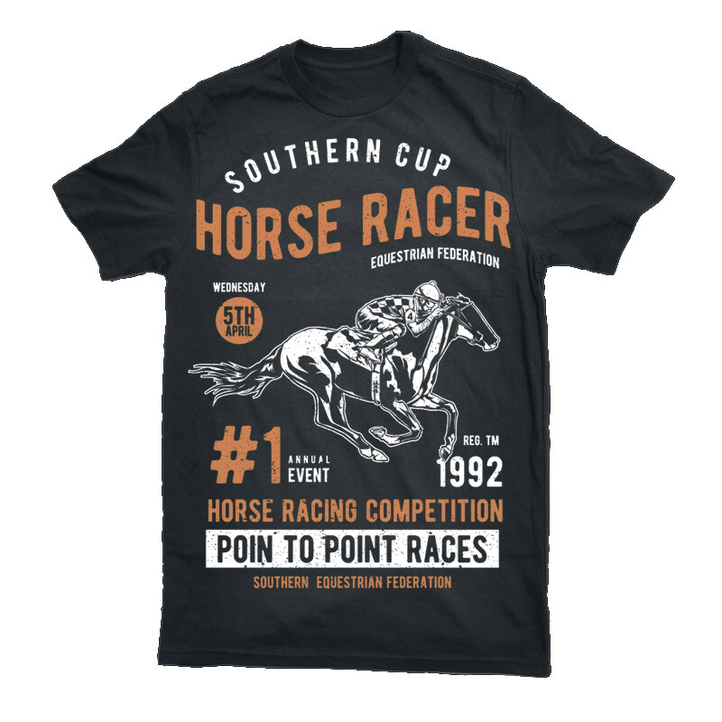 T Shirt Horse Racer Sport Racing Mens Competition Equestrian Federation ...