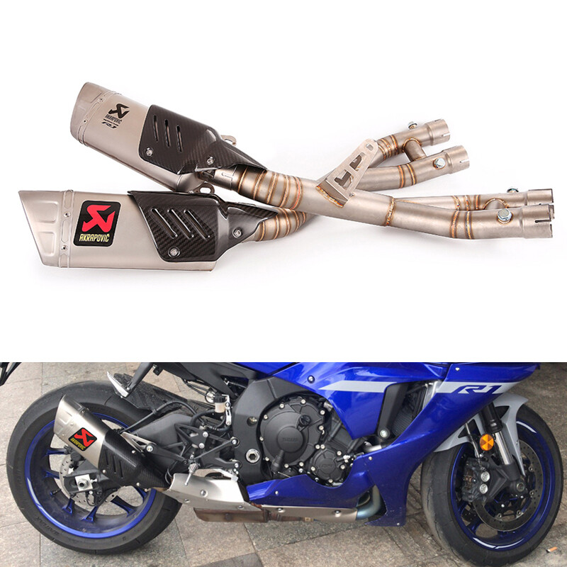 For Yamaha YZF R1 R1M 2015-2025 Mid Exhaust Link Pipe 55mm Muffler ...
