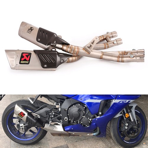 For Yamaha YZF R1 R1M 2015-2025 Mid Exhaust Link Pipe 55mm Muffler ...