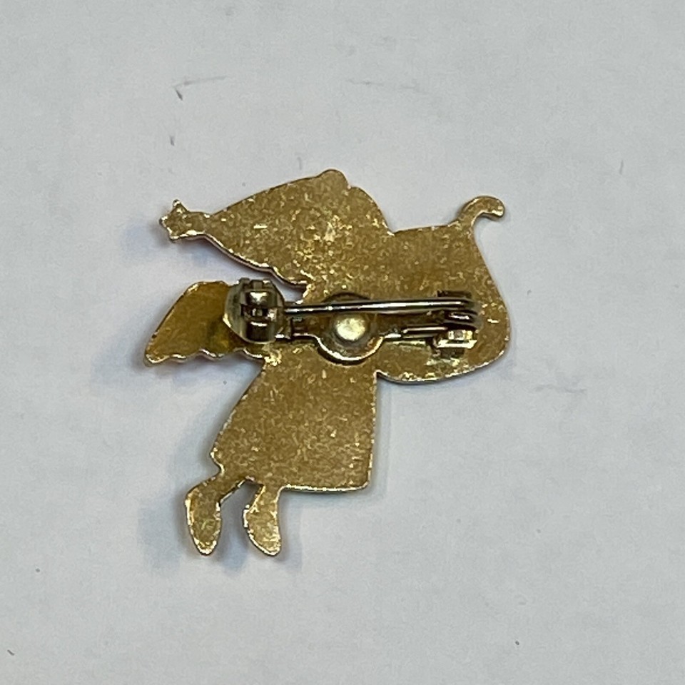Angel Broach Pin Playing Harp Elf Vintage Metal Enamel Old Fashion ...