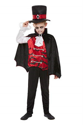 `Vampire Costume, Black, with Top, Cape & Hat - (Size: M)` Men's ...