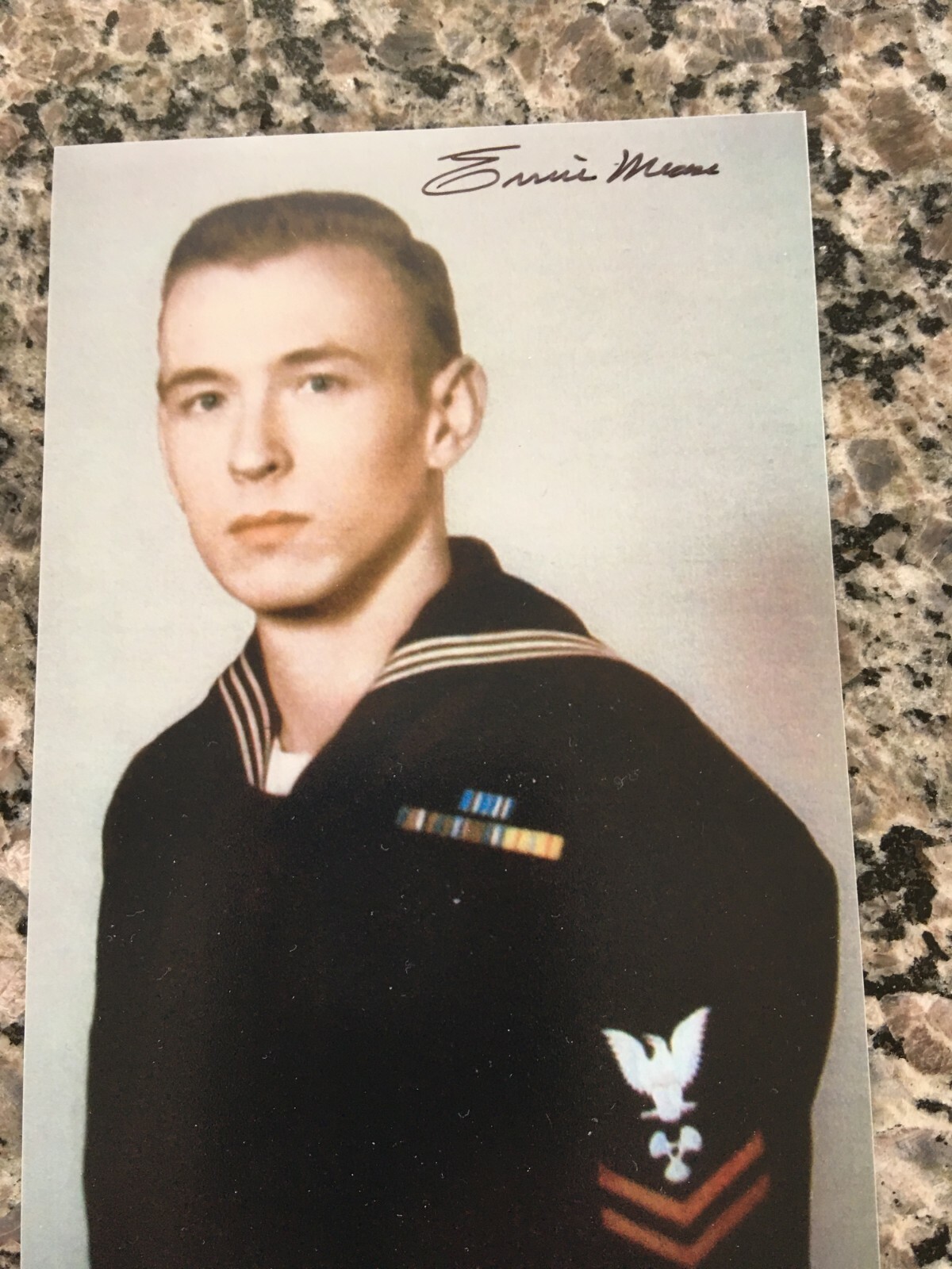 ERNIE MEASE NAVY SEABEES PACIFIC WW 2 VETERAN RARE SIGNED PHOTO | eBay
