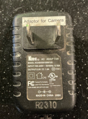 Ktec KSAB0500100W1US AC/DC Power Supply Adapter Input 100-240V Output ...