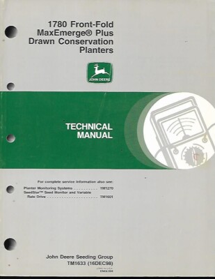 JOHN DEERE 1780 FRONT-FOLD MAXEMERGE DRAWN CONSERVATION PLANTERS TECH ...