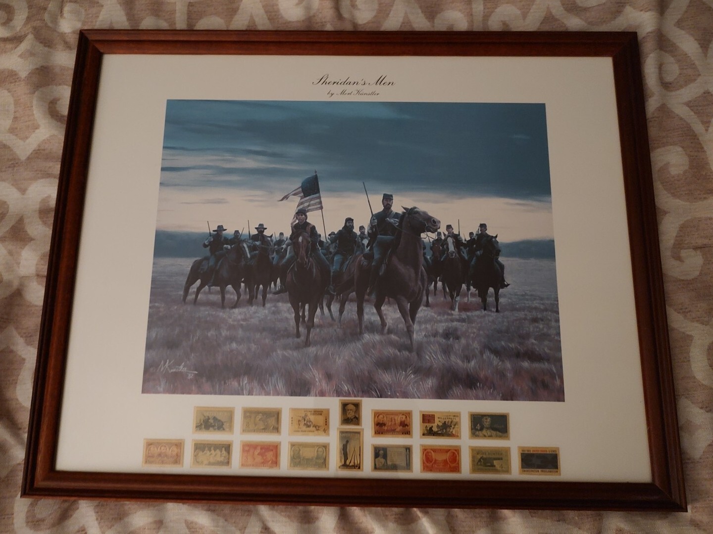 Civil War Framed "Sheridan's Men" Artist Mort Kunstler's Stamps Print ...