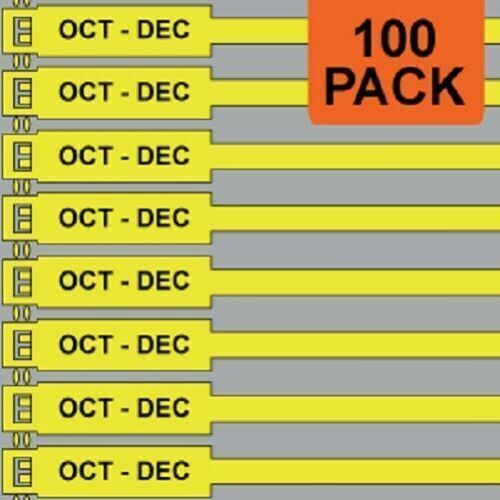 JTAGZ 175mm RigTag OCT-DEC Lifting Inspection Tags (YELLOW) | PACK OF ...