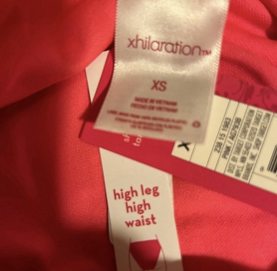 Xhilaration Juniors Textured Colorblock Cheeky High Leg High Waist ...