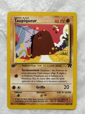 Pokemon Team Rocket Diglett (Taupiqueur) French 1st Edition #52/82 NM ...