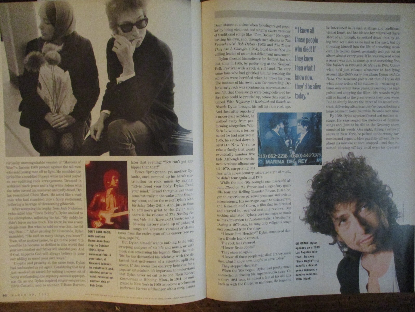 Mar 29-1991 Entertainment Mag(ALLY SHEEDY/ANTHONY HOPKINS/BOB DYLAN ...