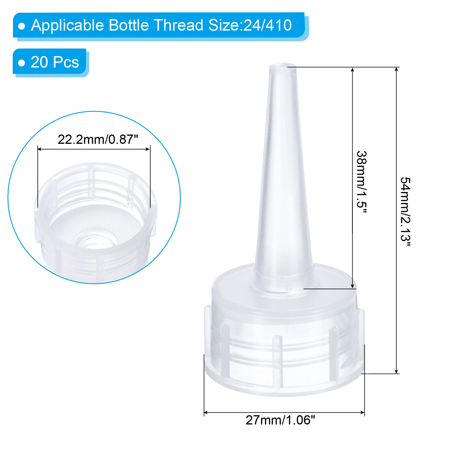 24/410 Twist Bottle Caps, 20Pcs Plastic Bottle Replacement Caps ...