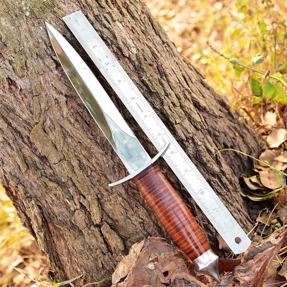 Vintage WW2 Double-Edged V42 US Military Stacked Leather Stiletto ...